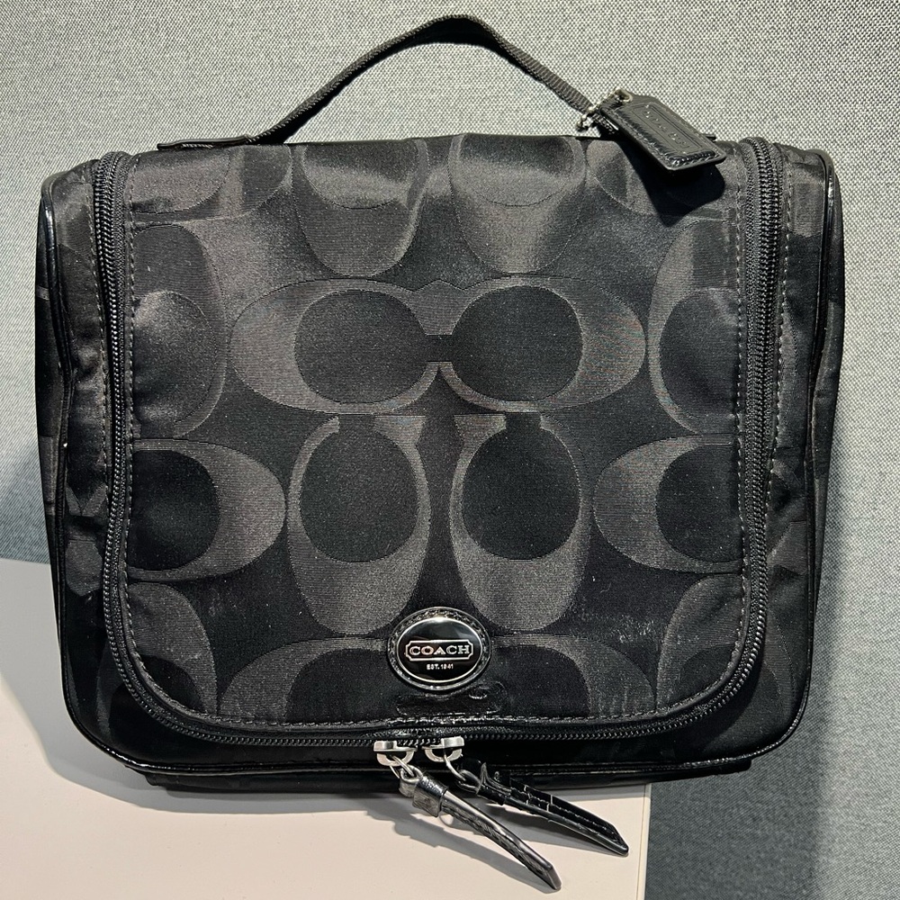 Coach Nylon Signature Cosmetic Bag Toiletry Travel Bag - Gem